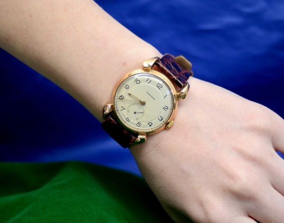 Longines 18K Rose Gold watch w/sub-dial - Gem