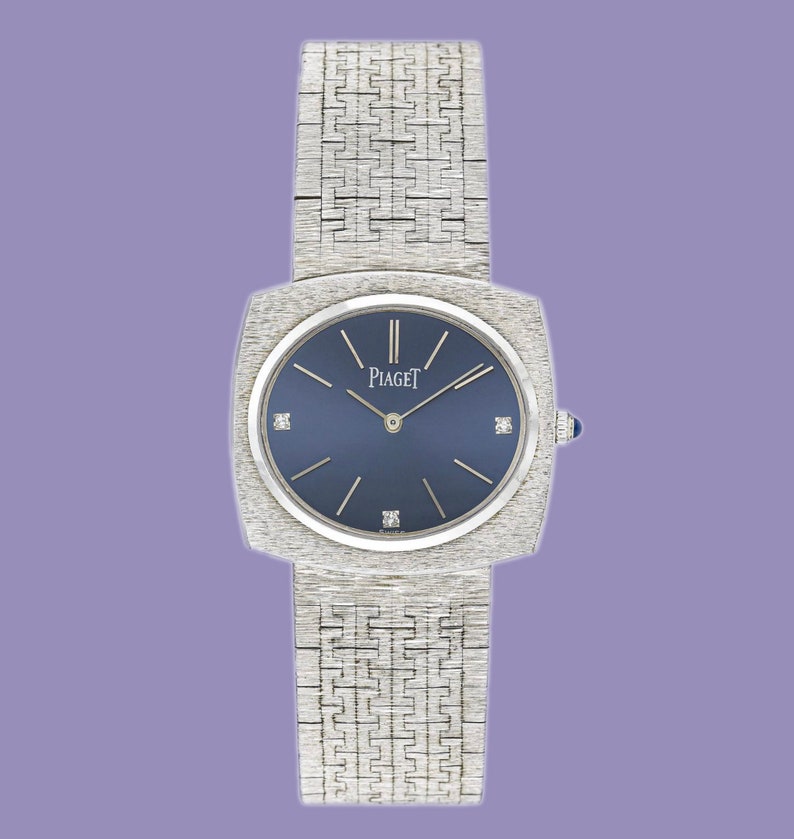 Vintage Piaget 18K White Gold Watch W/diamonds Ref. 9581 A6 80.3 GM - Etsy