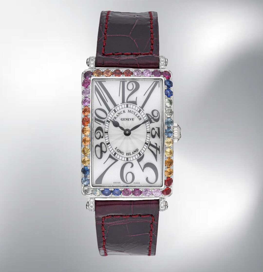Franck Muller Long Island in Steel W/rainbow Stones, Ref. 952 QZ With ...