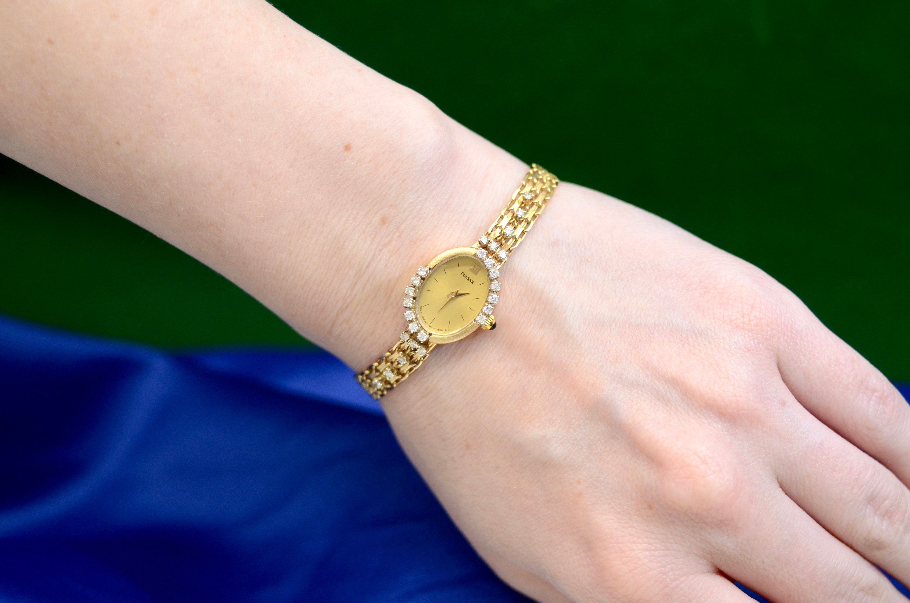 Vintage Pulsar Watch 14K Yellow Gold With Factory Diamonds - Etsy