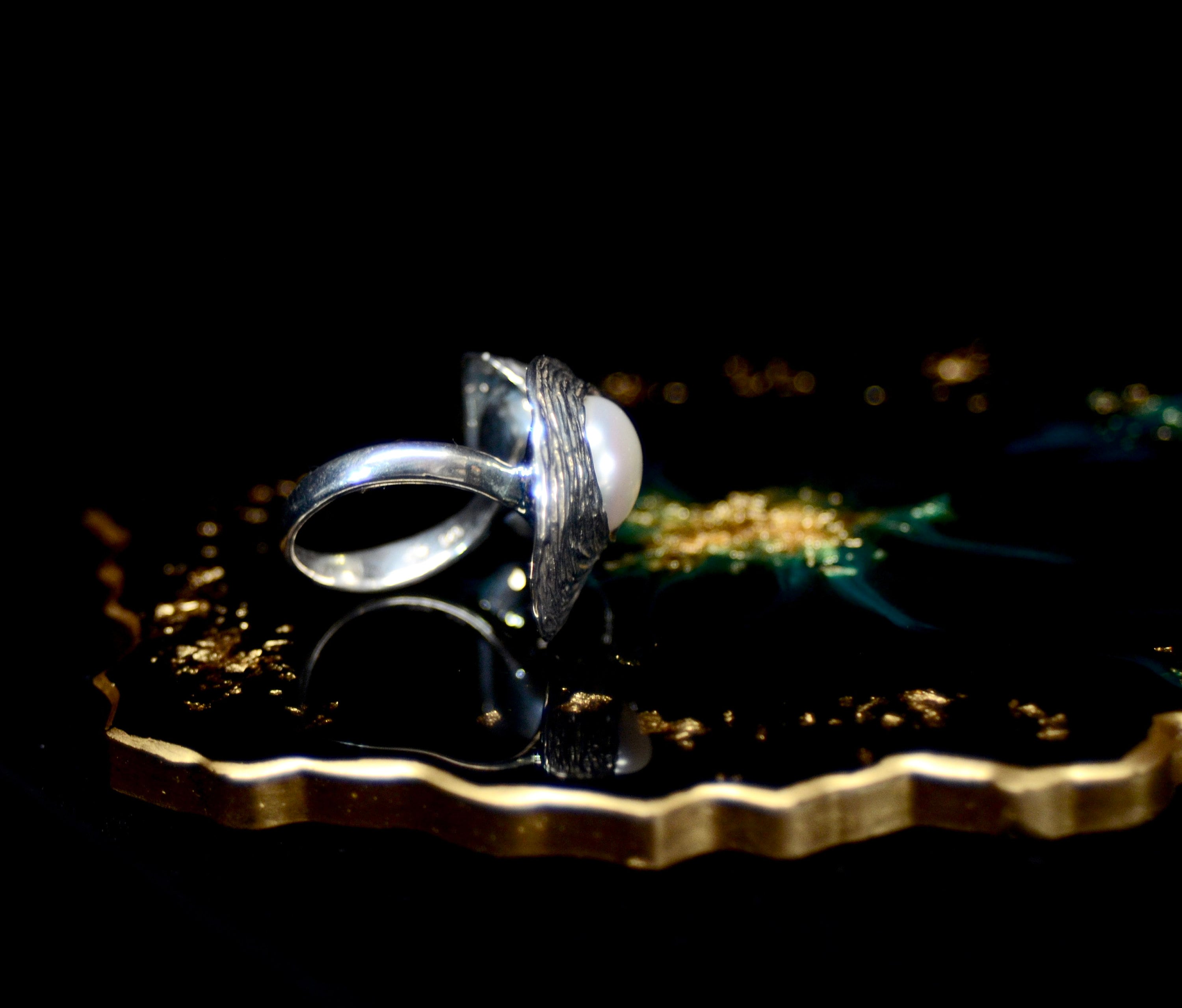 Israel Designer Hagit Gorali 925 Silver Ring With Pearls - Etsy