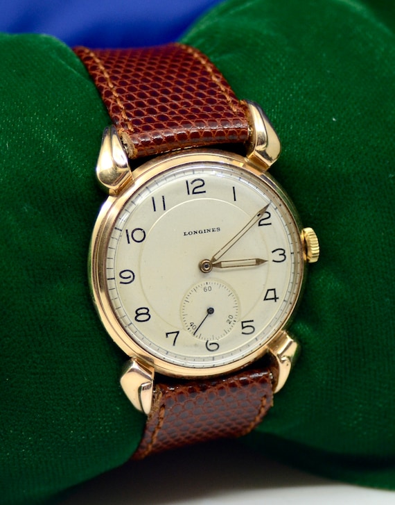 Vintage Men's Longines 18K Rose Gold watch w/sub-dial - Gem