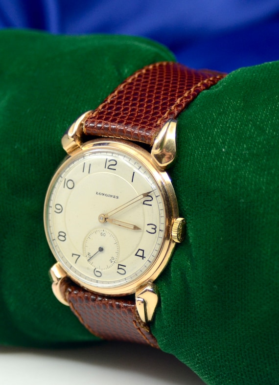 Vintage Men's Longines 18K Rose Gold watch w/sub-dial - Gem