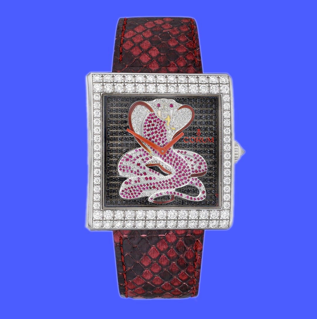 Corum Buckingham Cobra Watch 18K White Gold W/diamonds, Black Diamonds ...