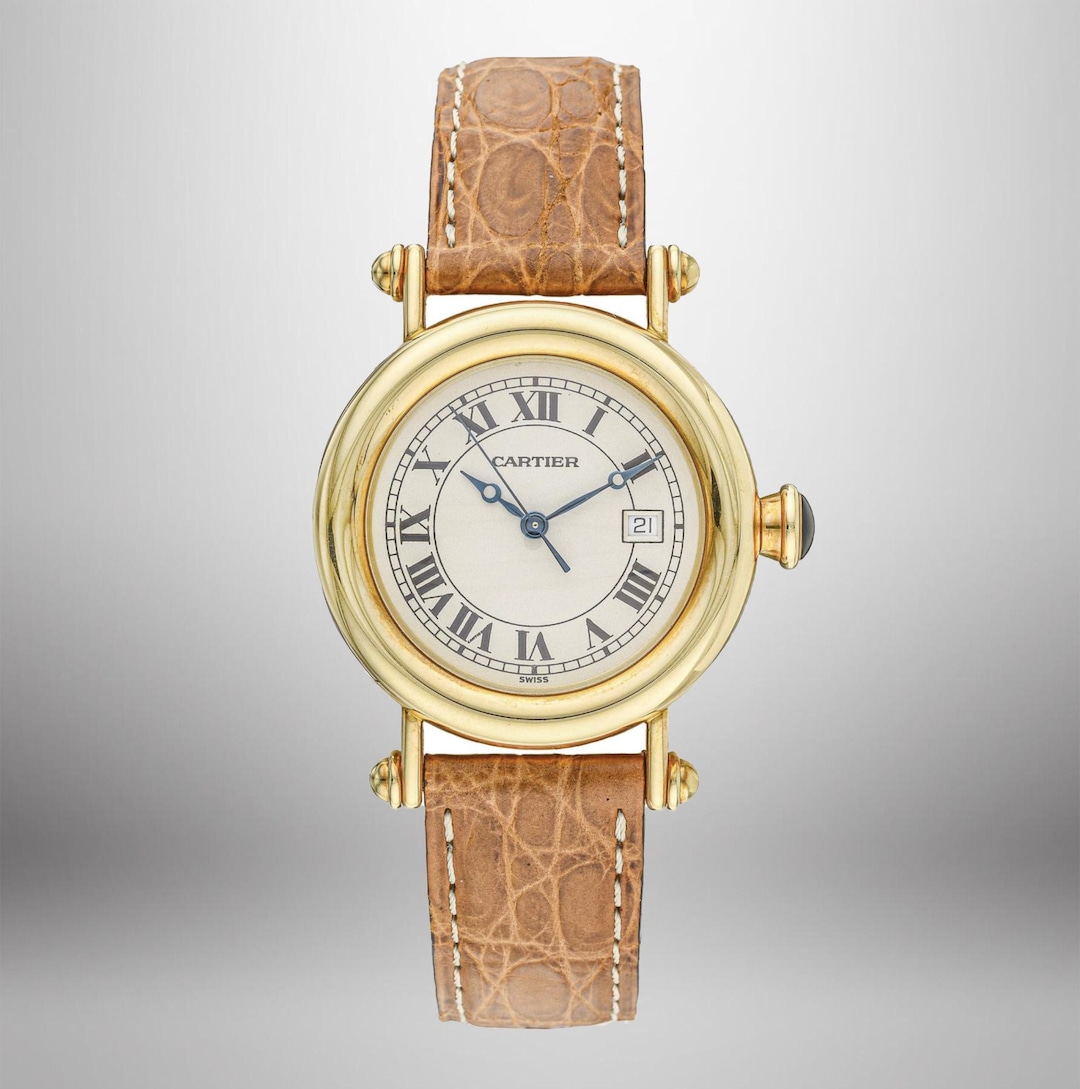 2000s Cartier Diabolo Quartz Watch 32mm in 18K Yellow Gold Ref. 1420 W ...
