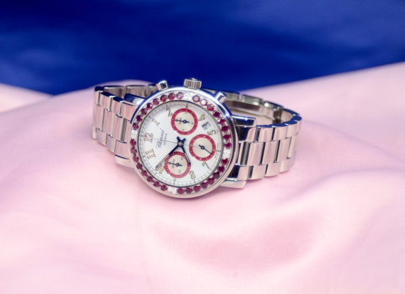 CHOPARD Geneve Stainless Steel Watch w/Diamonds, Rubi… - Gem