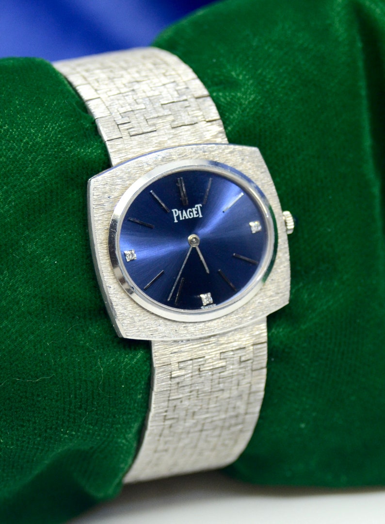 Vintage Piaget 18K White Gold Watch W/diamonds Ref. 9581 A6 80.3 GM - Etsy