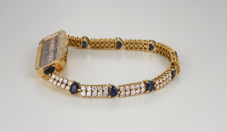1980s Ladie's Corum Golden Bridge Watch in 18K Yellow Gold W/diamonds ...