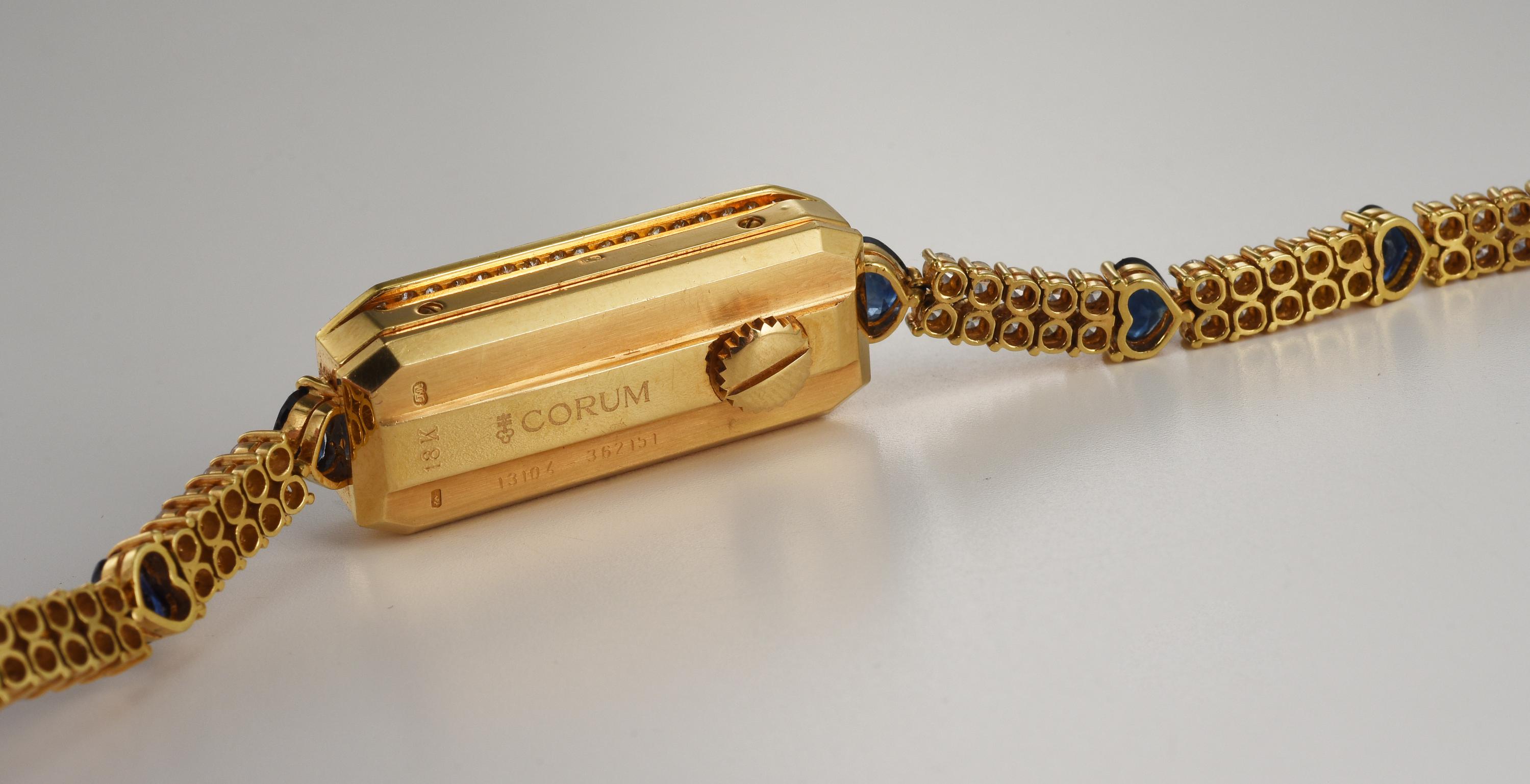 1980s Ladie's Corum Golden Bridge Watch in 18K Yellow Gold W/diamonds ...