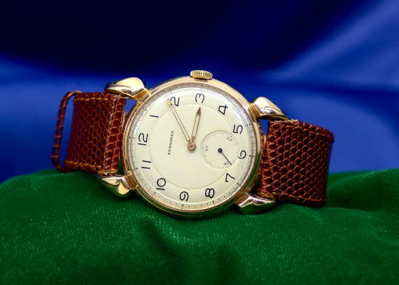 Vintage Men's Longines 18K Rose Gold watch w/sub-dial - Gem