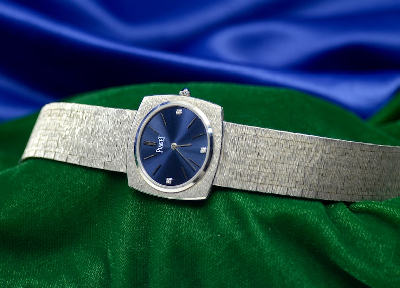 Vintage Piaget 18K White Gold Watch W/diamonds Ref. 9581 A6 80.3 GM - Etsy