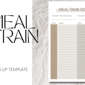 Meal Train Sign-up Template: Printable PDF, Editable Canva - Etsy