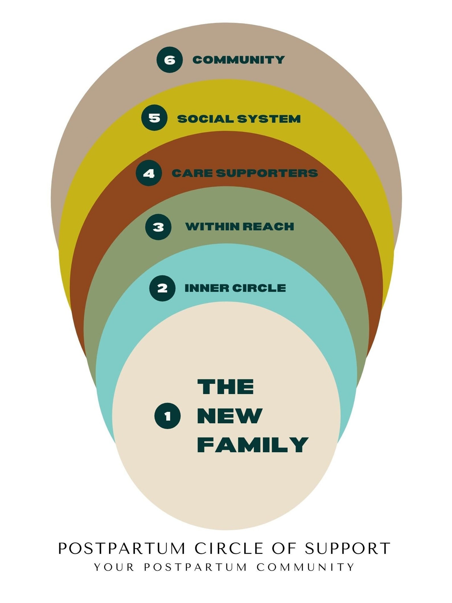 Postpartum Circle of Support Template, Postpartum Planning, Postpartum ...