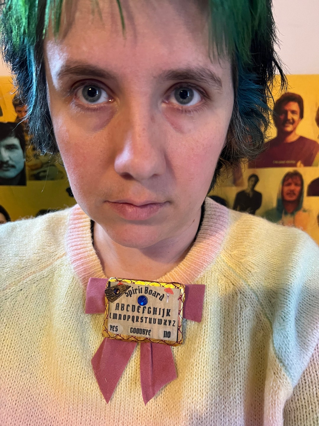 Ouija Board Collar Bow Tie Brooch, Spirit Board, Planchette, Occult ...