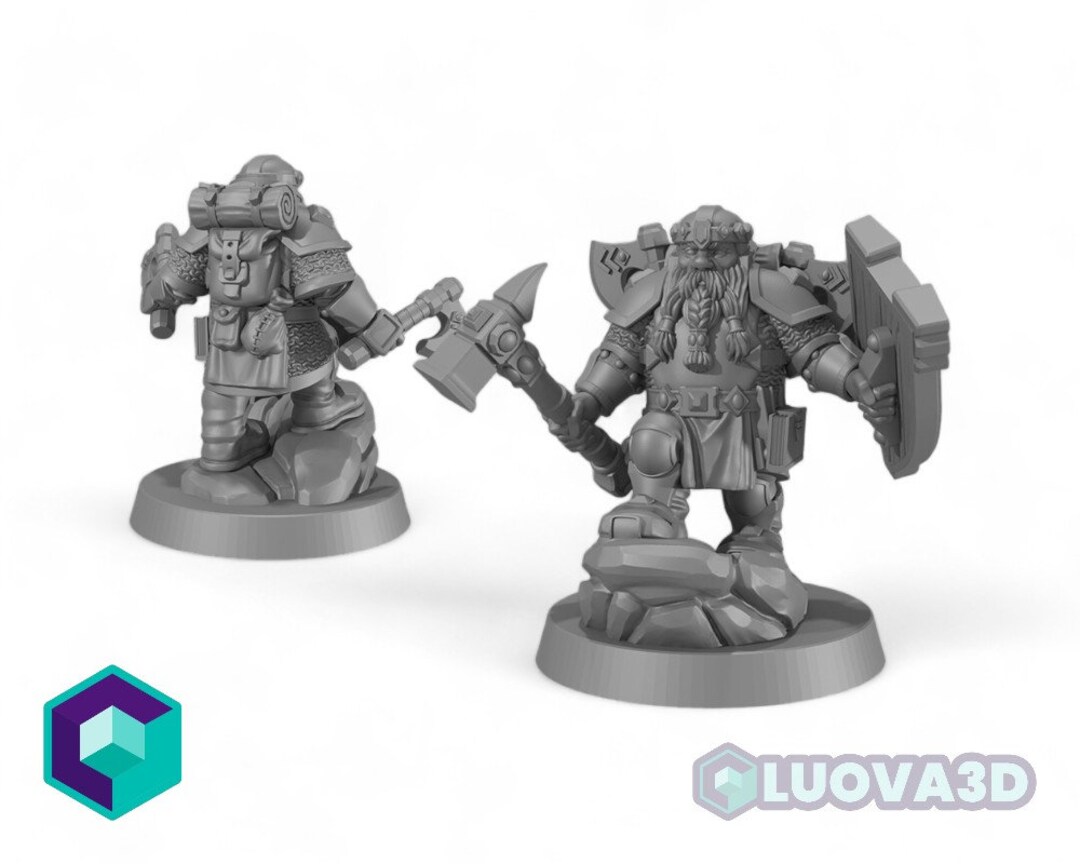 Sturdy Dwarf Cleric Fantasy Miniature Collection for Tabletop Games ...