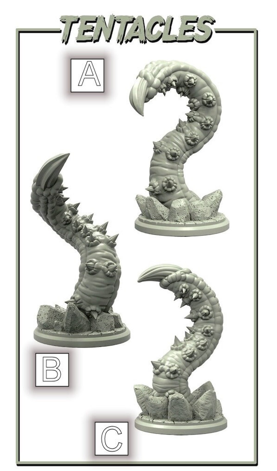 Lovecraft Mythos Tentacles Miniatures for Roleplaying and Tabletop ...