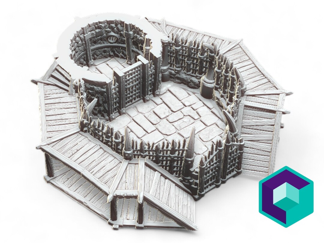 Orc Bloody Arena 3D Printed Buildings for Games D&D Roleplaying ...