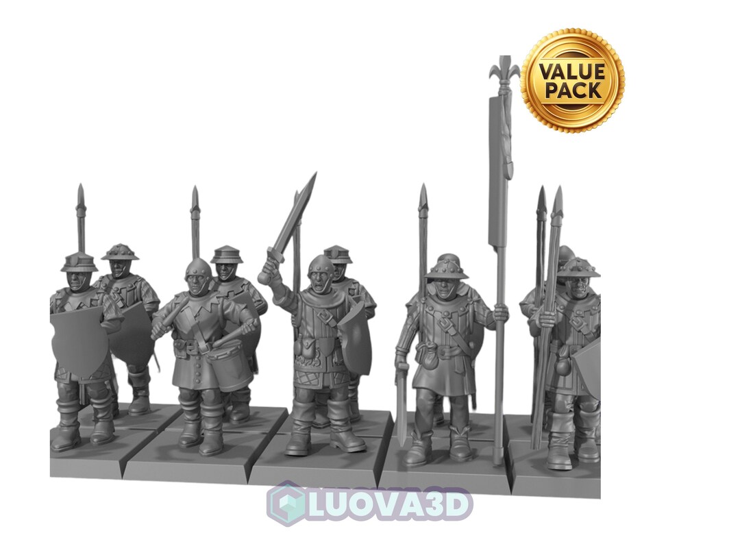 Valiant Men-at-arms Fantasy Miniature Collection for Tabletop Games ...