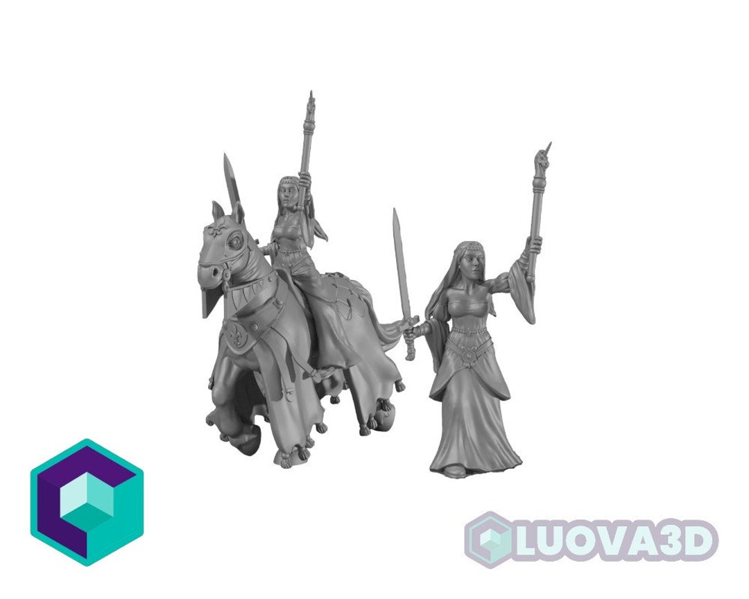 Fantasy Damsels Set - Miniature Collection for Tabletop Games, Designed ...