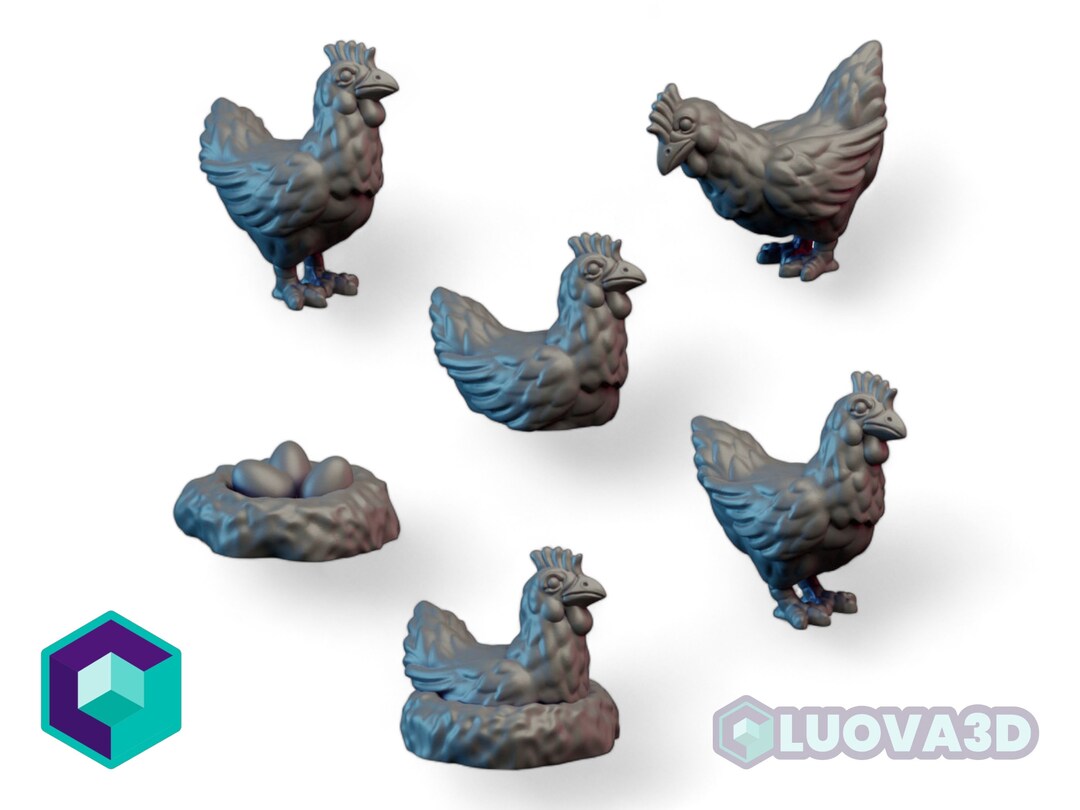 Charming Chickens Resin Printed Animal Models for Tabletop Games & Role ...
