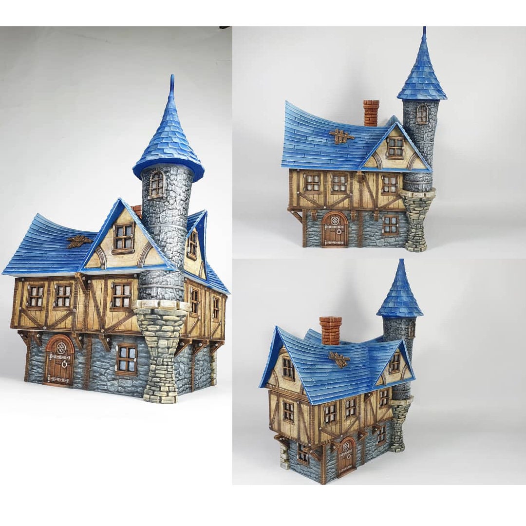 Tower Top House 3D Printed Buildings for Games D&D roleplaying tabletop ...