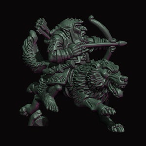 Fabelzel Miniatures Eastern Goblin Wolf Rider Archers Resin Printed ...