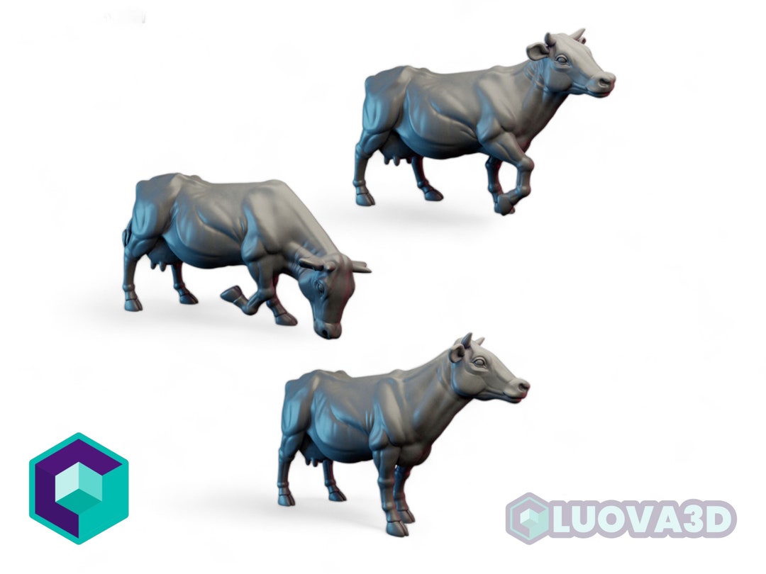 Domestic Cows - Resin Printed Animal Models for Tabletop Games & Role ...