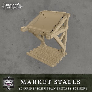 Market Stalls 3D Printed Buildings for Tabletop Games D&D roleplaying ...
