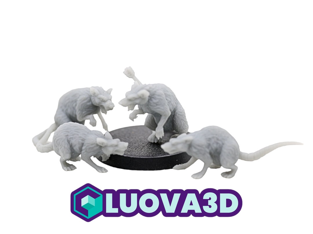 Giant Rats (4) - Resin Printed Animal Models for Tabletop Games & Role ...