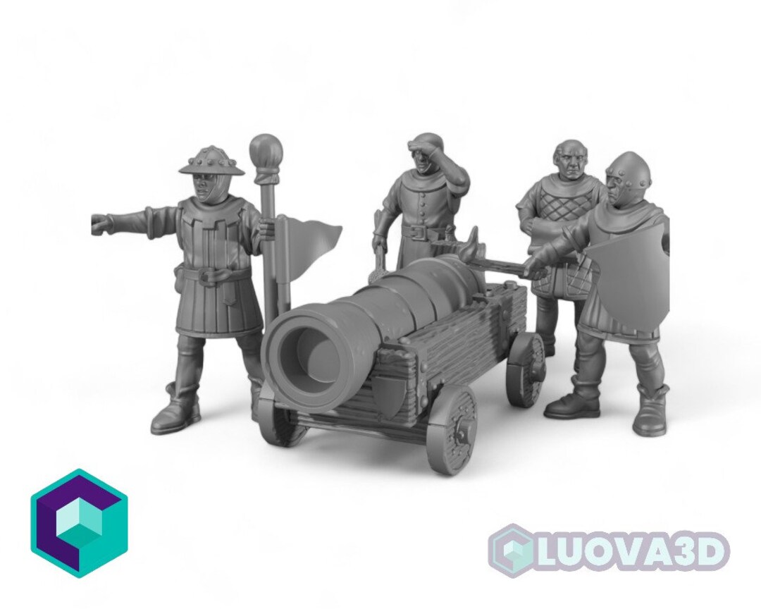 Medieval Bombard Crew Fantasy Miniature Collection for Tabletop Games ...