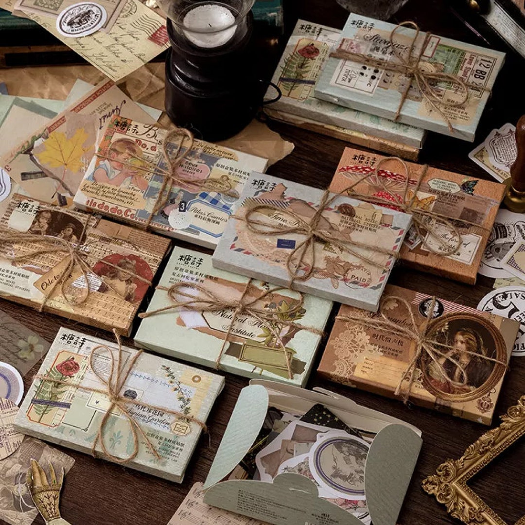 60 Stickers & Paper Fragments, Retro Memories Series - Scrapbooking ...