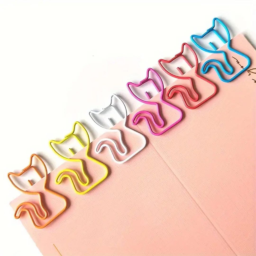 Cat Paper Clips – 10 Pack | Cute Animal Clips, Metal Bookmark Clips ...