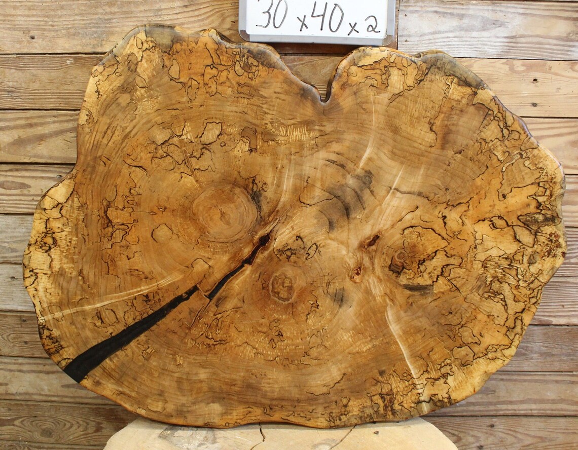 Live Edge Cross Cut Spalted Maple With Caviar Resin Fill SKU# 050322-18 ...