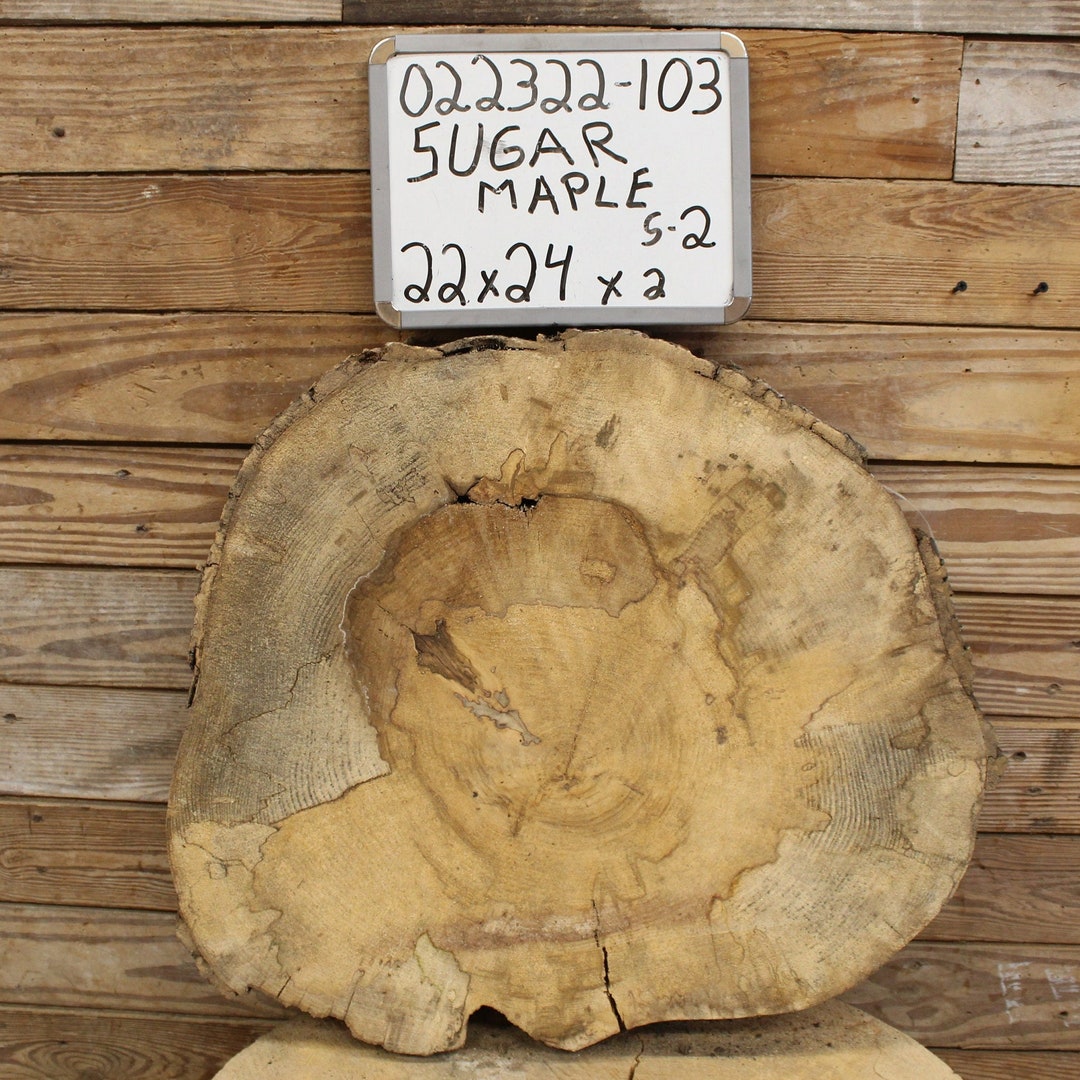 Live Edge Raw Spalted Sugar Maple Cross Cut SKU# 022322-103 - Etsy