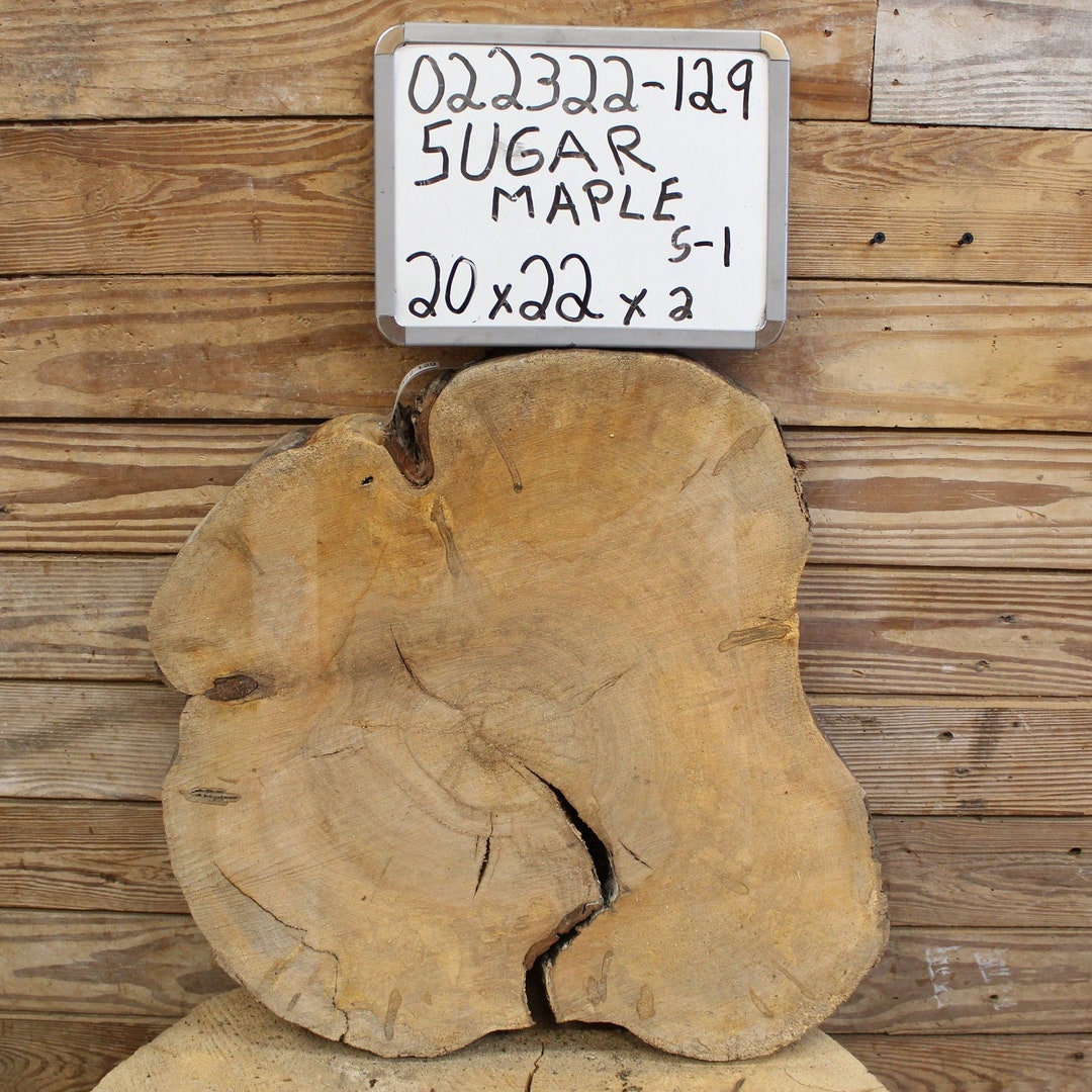 Live Edge Raw Spalted Sugar Maple Cross Cut SKU# 022322-129 - Etsy