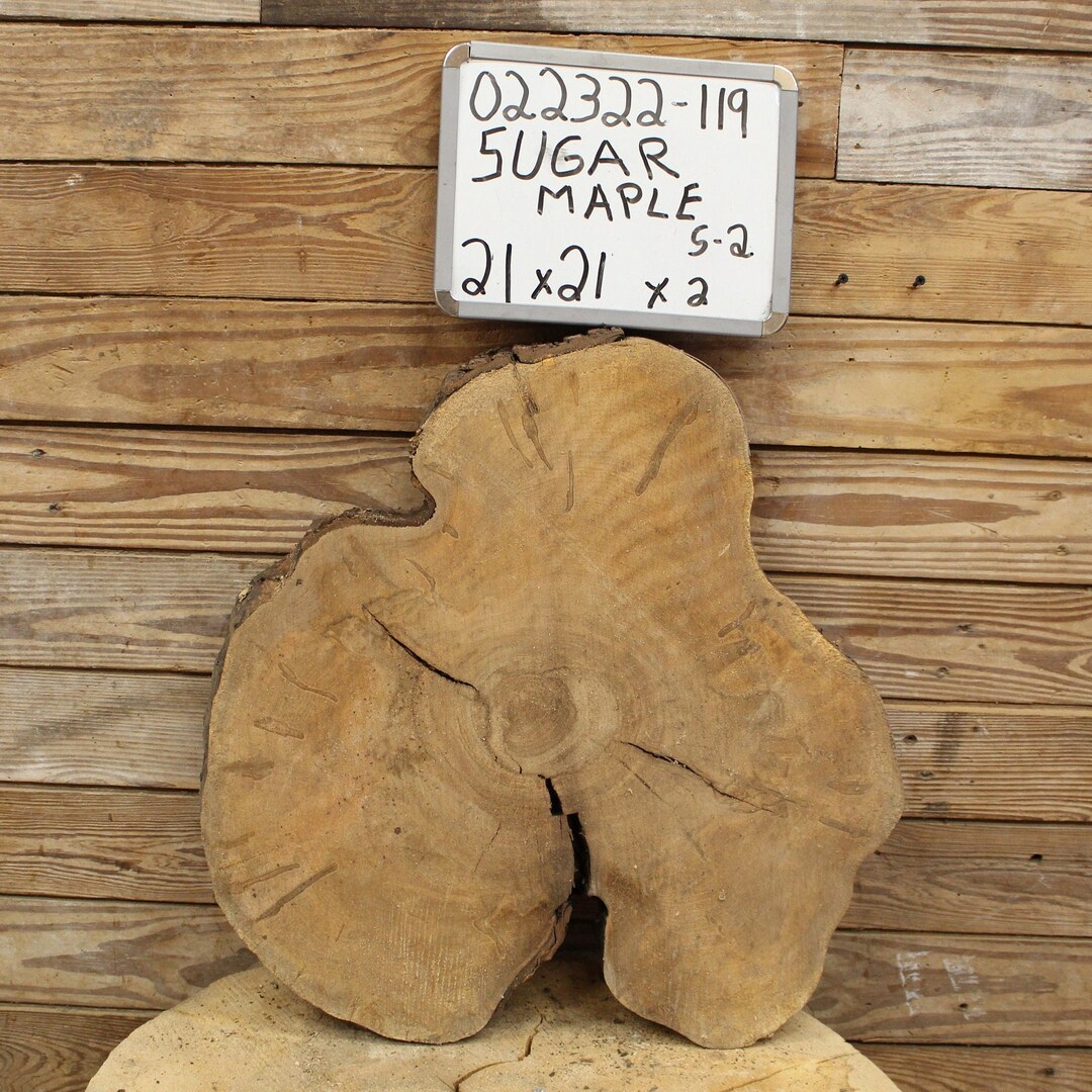 Live Edge Raw Spalted Sugar Maple Cross Cut SKU# 022322-119 - Etsy