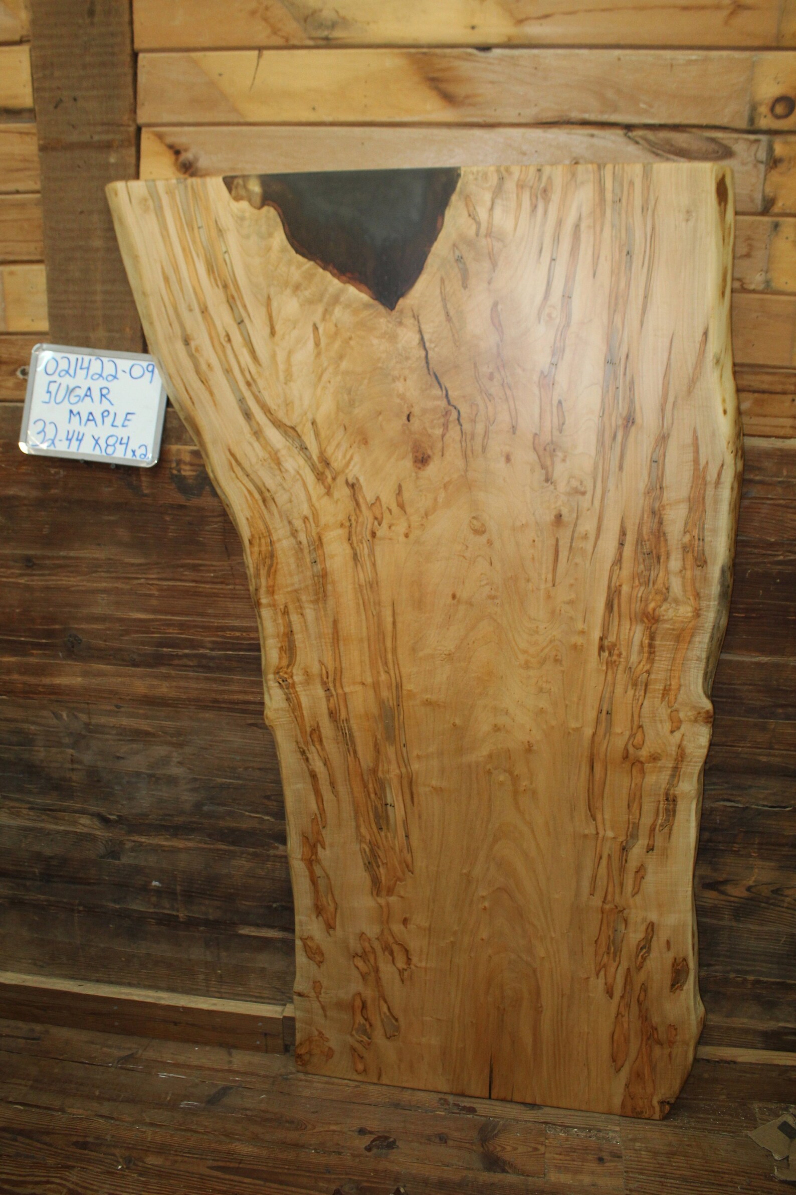 Sugar Maple Live Edge Slab W/ Clear Resin Fill SKU 021422-09 - Etsy