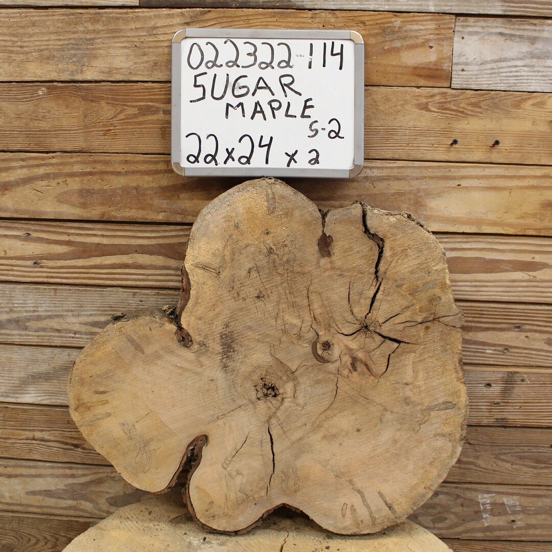 Live Edge Raw Spalted Sugar Maple Cross Cut SKU# 022322-114 - Etsy