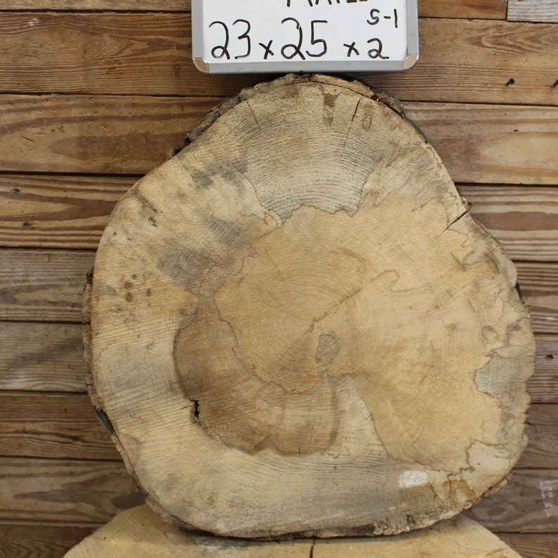 Live Edge Unfinished Cross Cut Spalted Sugar Maple SKU - Etsy