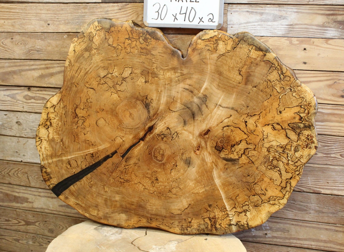 Live Edge Cross Cut Spalted Maple With Caviar Resin Fill SKU# 050322-18 ...