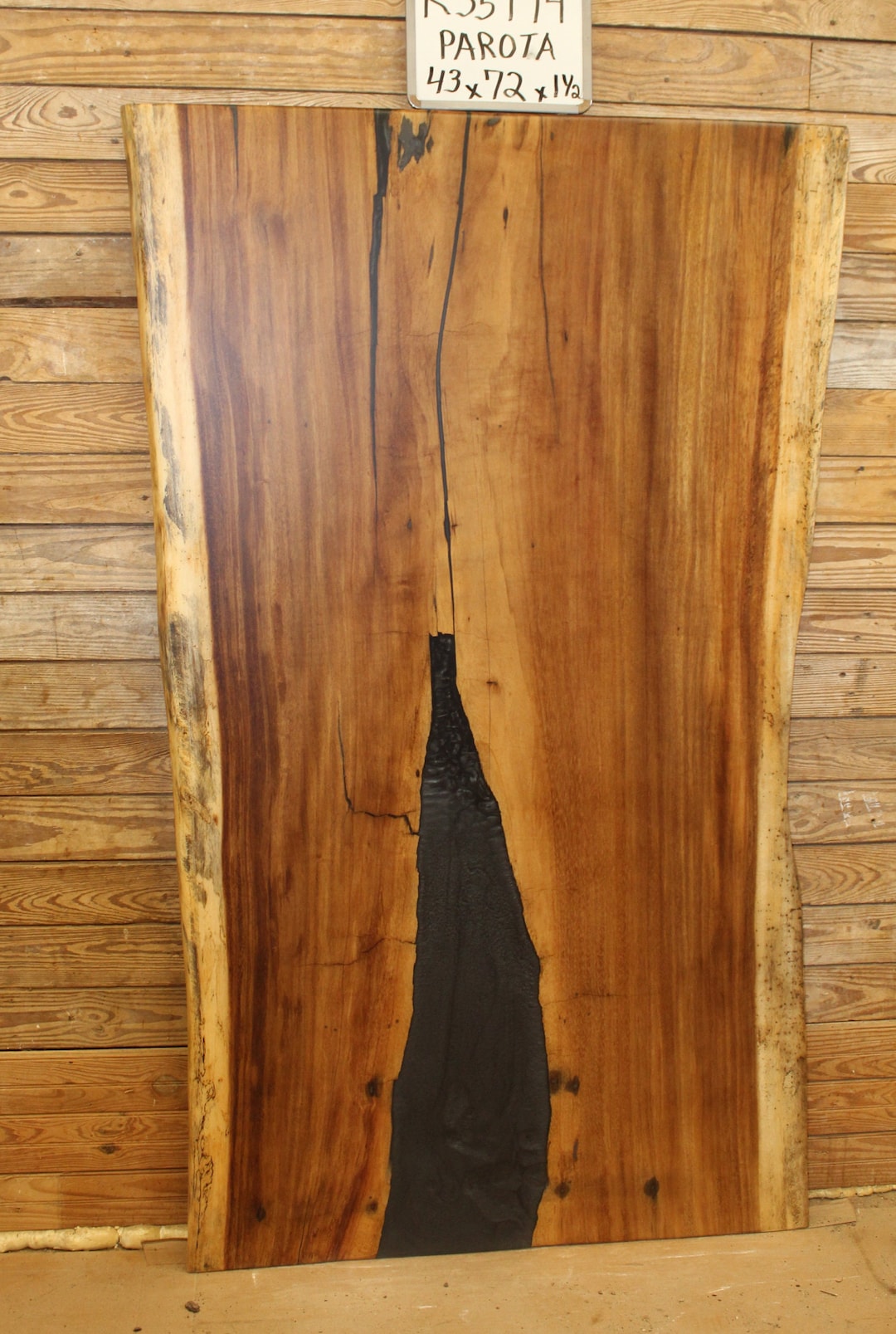 Live Edge Parota Table Top W/ Caviar Resin Pond - Etsy