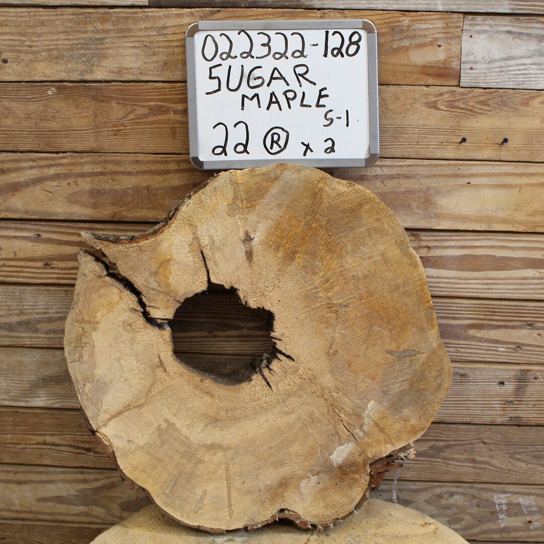 Live Edge, Cross Cut, Unfinished Spalted Sugar Maple SKU# 022322-128 - Etsy