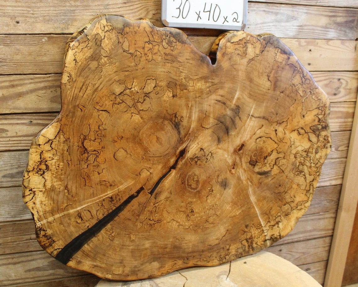 Live Edge Cross Cut Spalted Maple With Caviar Resin Fill SKU# 050322-18 ...
