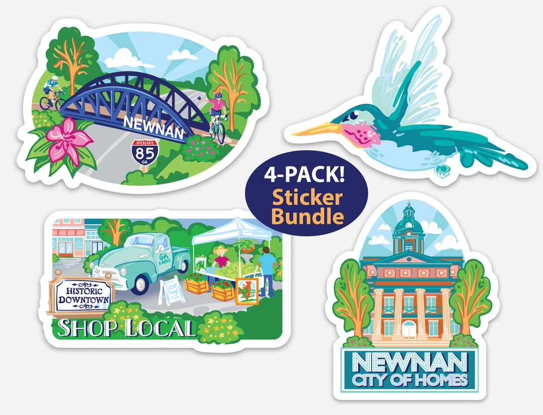 Newnan, Georgia: 4-pack Sticker Bundle - Etsy