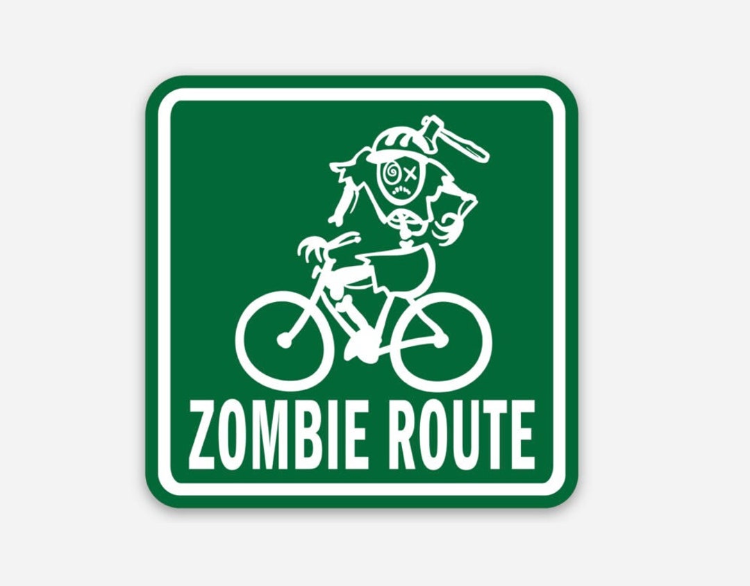 Zombie Route Bicycle Sticker - Etsy