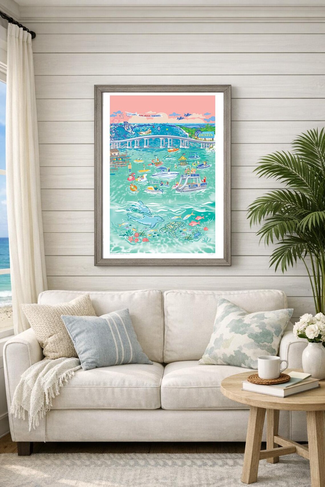 Destin Florida Crab Island Scenic Souviner Poster, Original ...