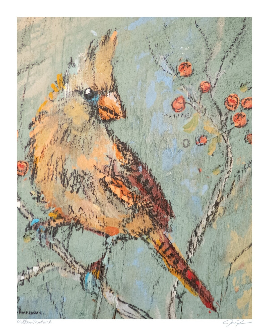 Mother Cardinal (print) - Etsy