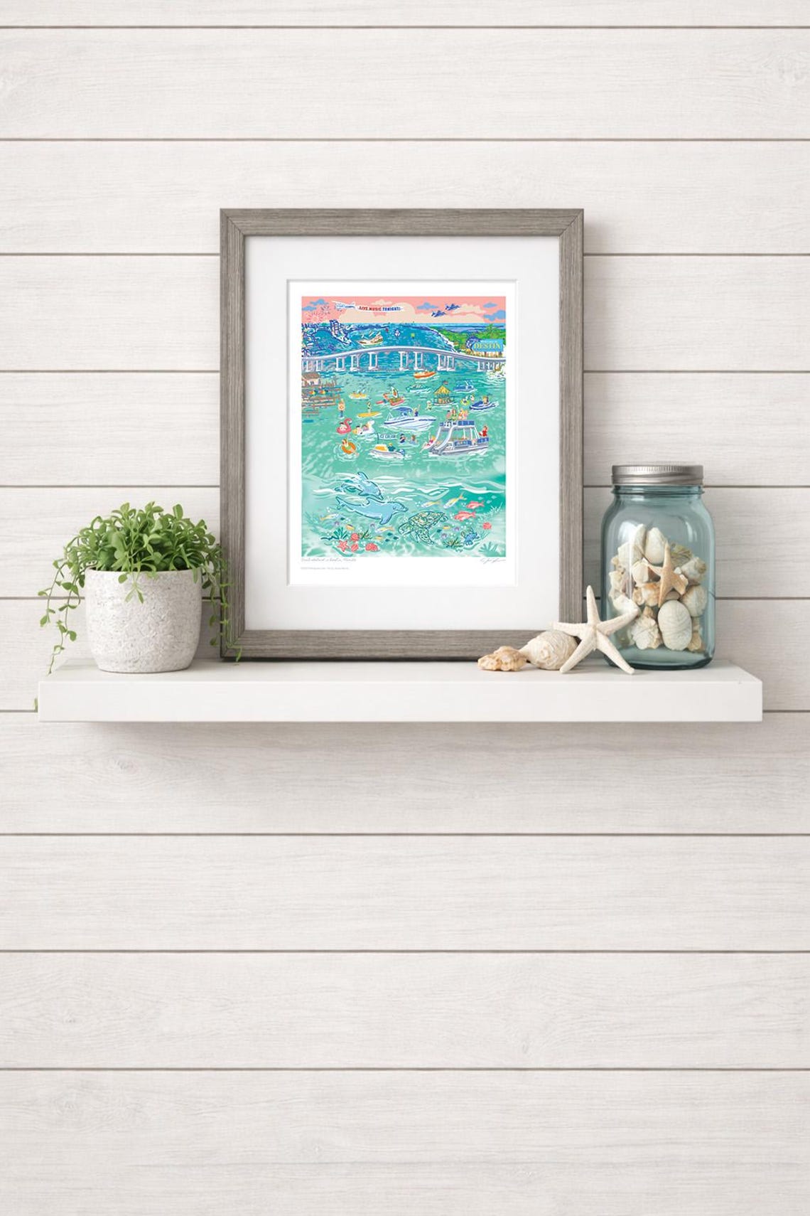 Destin Florida Crab Island Scenic Souviner Poster, Original ...
