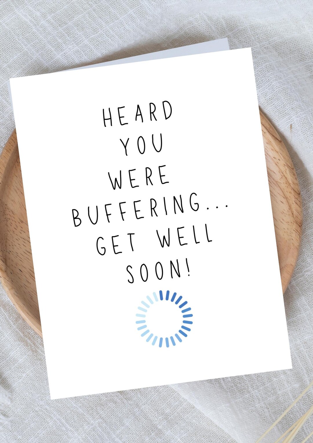 Funny Get Well Soon Card, Heard You Were Buffering, A6 - Etsy UK