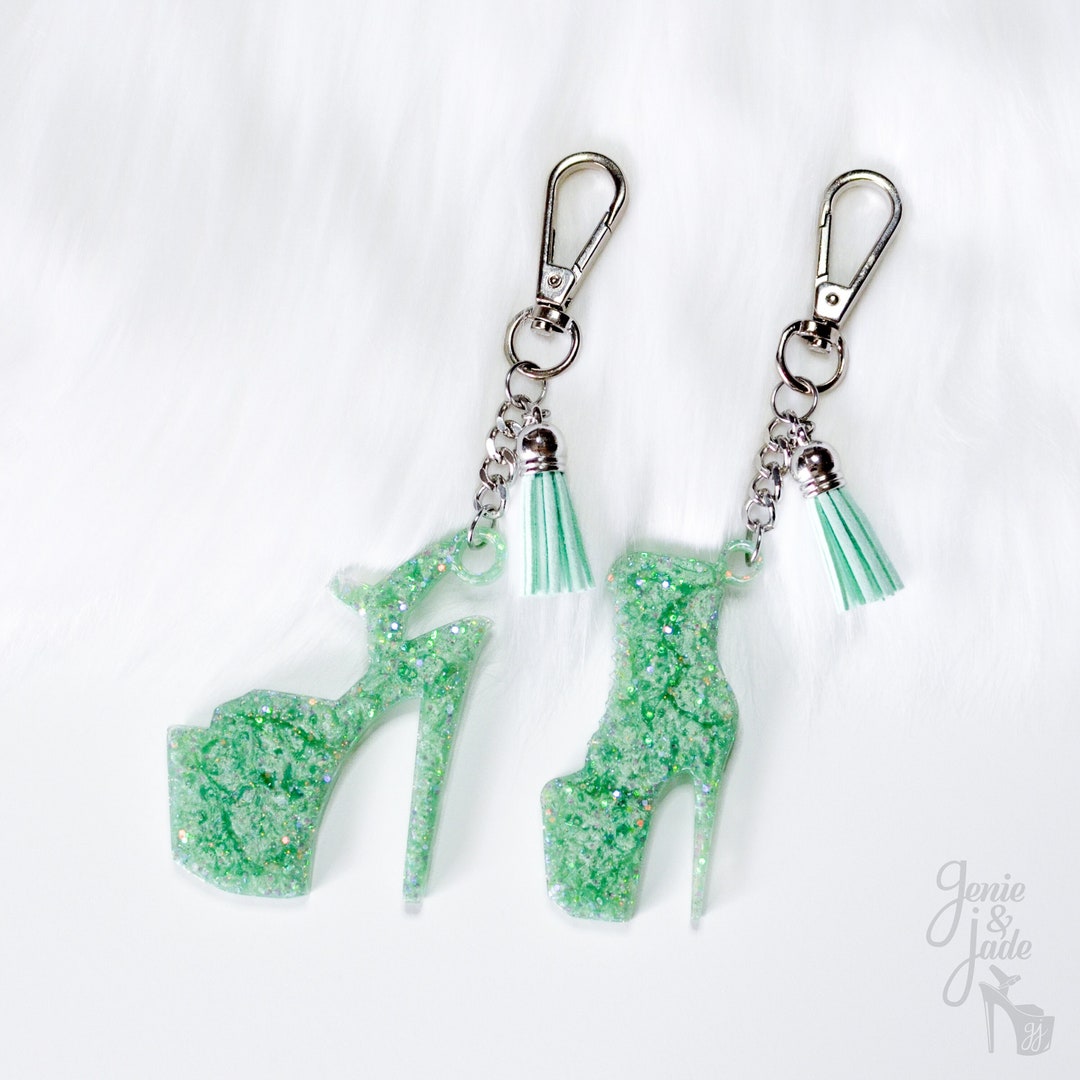 Mint Heel Keychain / Pole Dancer Rear View Mirror Car Dangler - Etsy